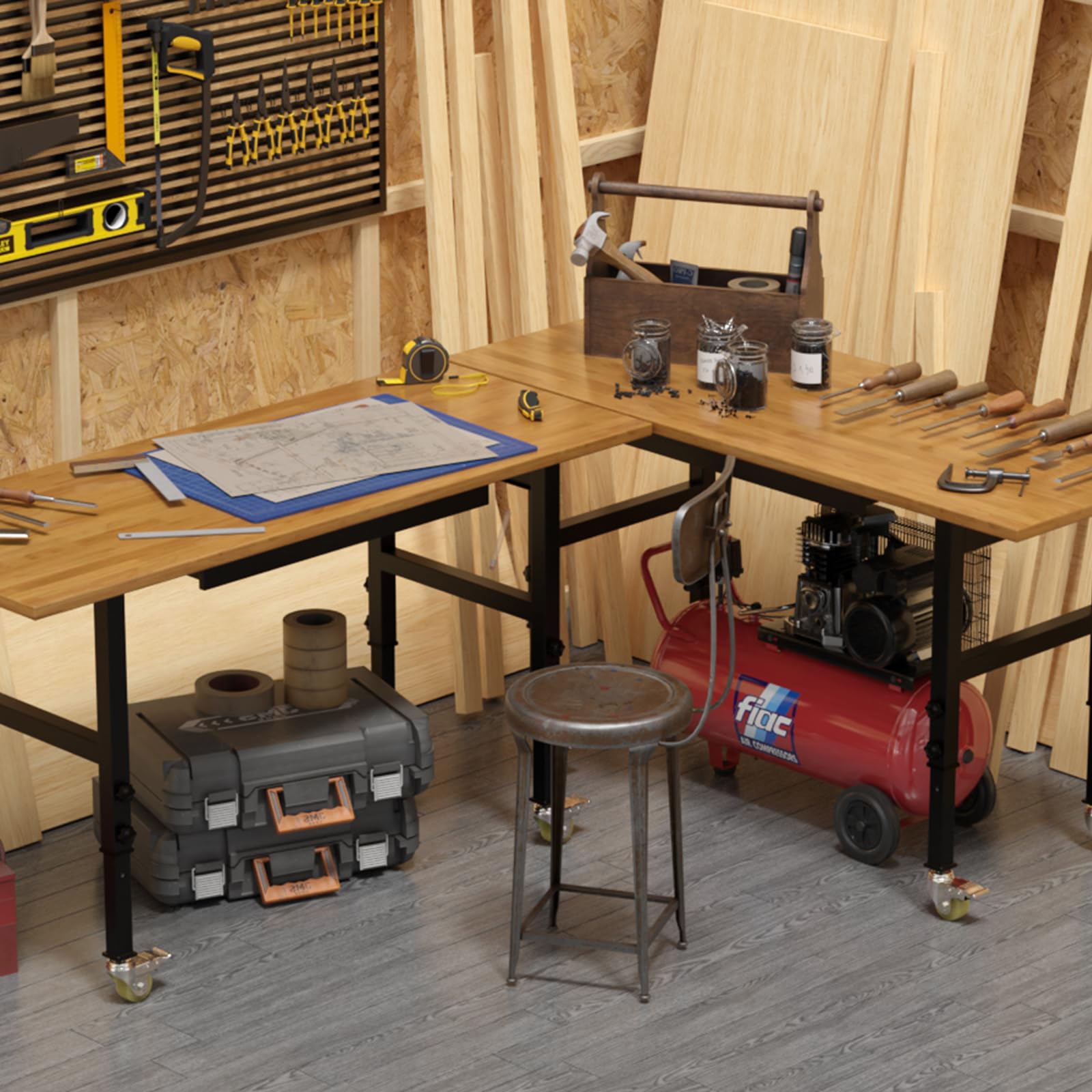 Portable Workbench ENJOYWOOD Work Bench For Garage Workbench With ...