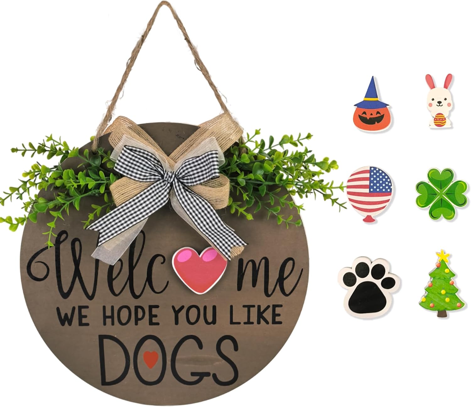 Amazon.com: Interchangeable Welcome Wreath Sign for Farmhouse Front ...