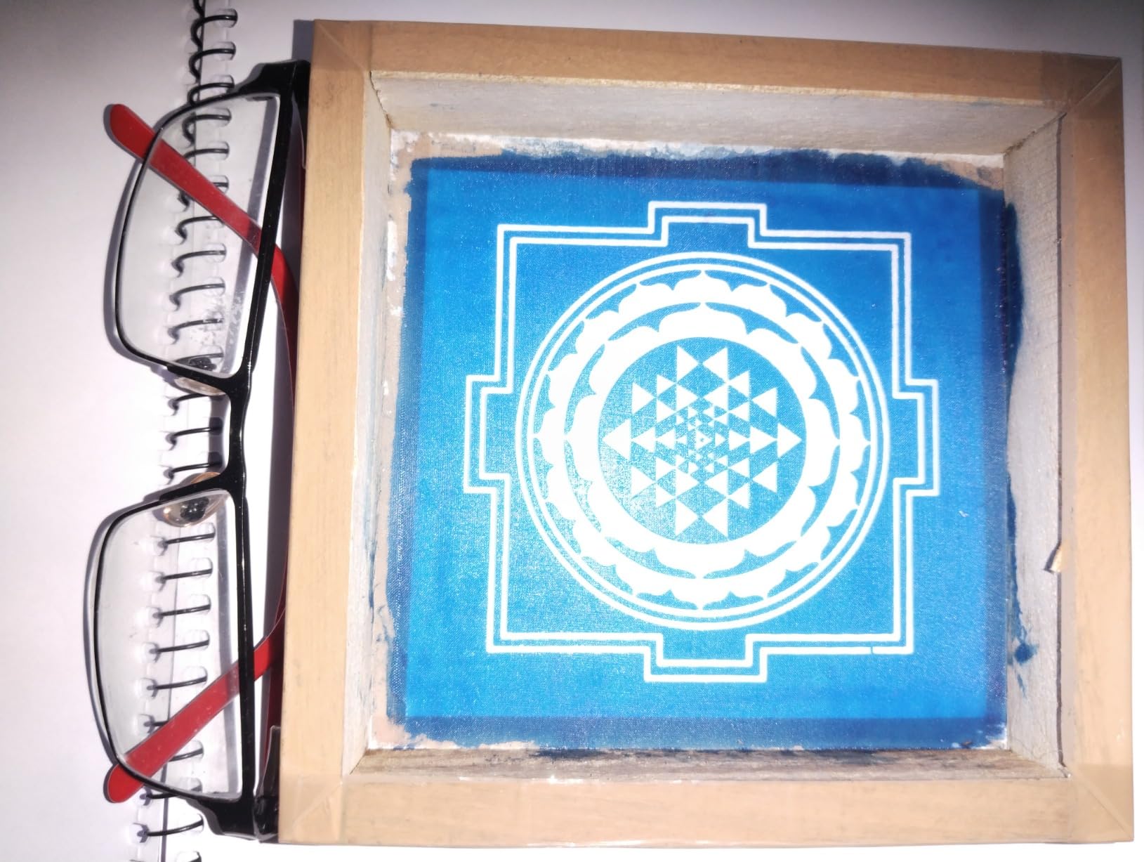 Anciently Sri Yantra Kolam Rangoli Stencil Wooden, Rangoli Sacha Wooden ...