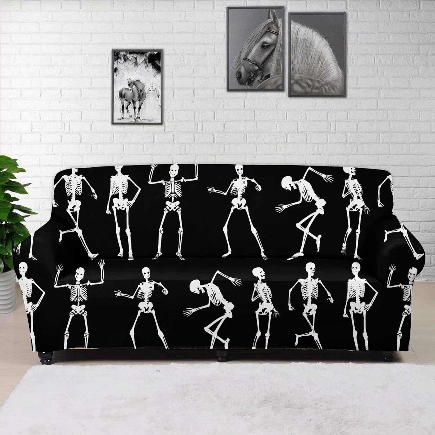 Amazon.com: AFPANQZ Dancing Skeleton Sofa Cover Stretch Couch Covers 1 ...