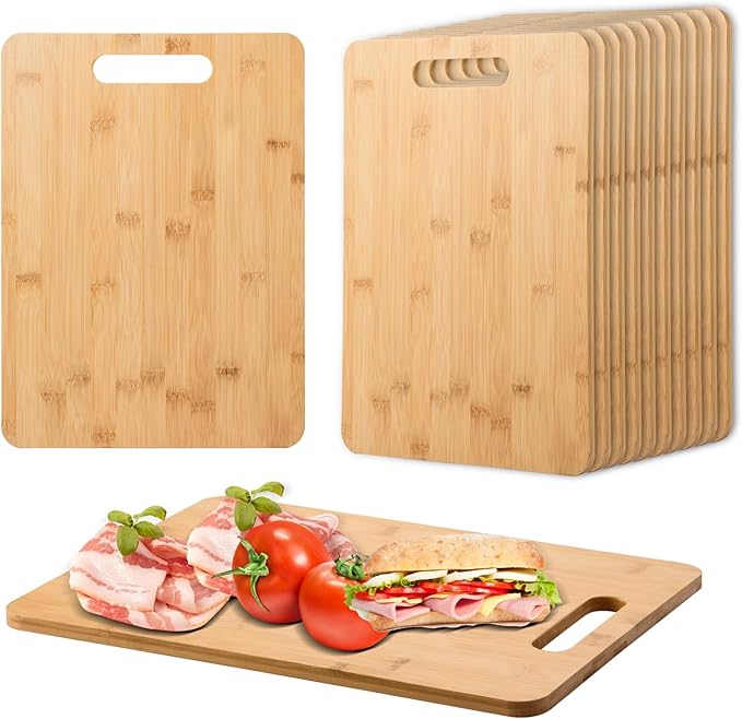 Amazon.com: 12 Pack Bamboo Cutting Boards Wood Chopping Boards Bulk ...