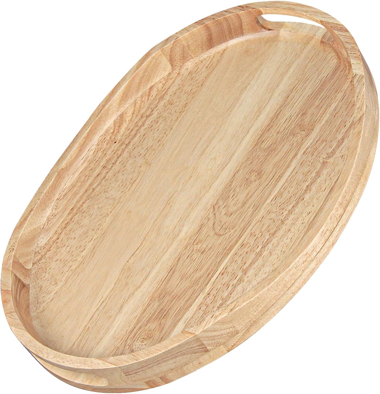Amazon.com: Farmlyn Creek Oval Wooden Serving Tray with Handles ...
