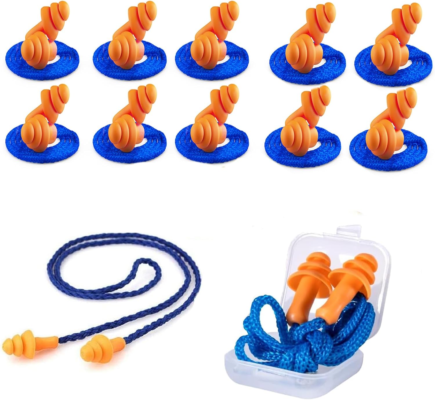 Amazon.com: Keliheyle 10 Pairs Ear Plugs,Reusable Silicone Earplugs ...