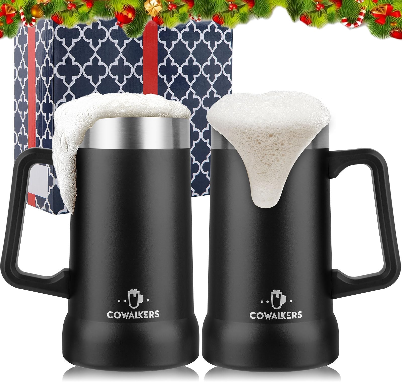 Conjunto de 2 Tarros Cerveceros de Acero Inoxidable de Doble Pared ...