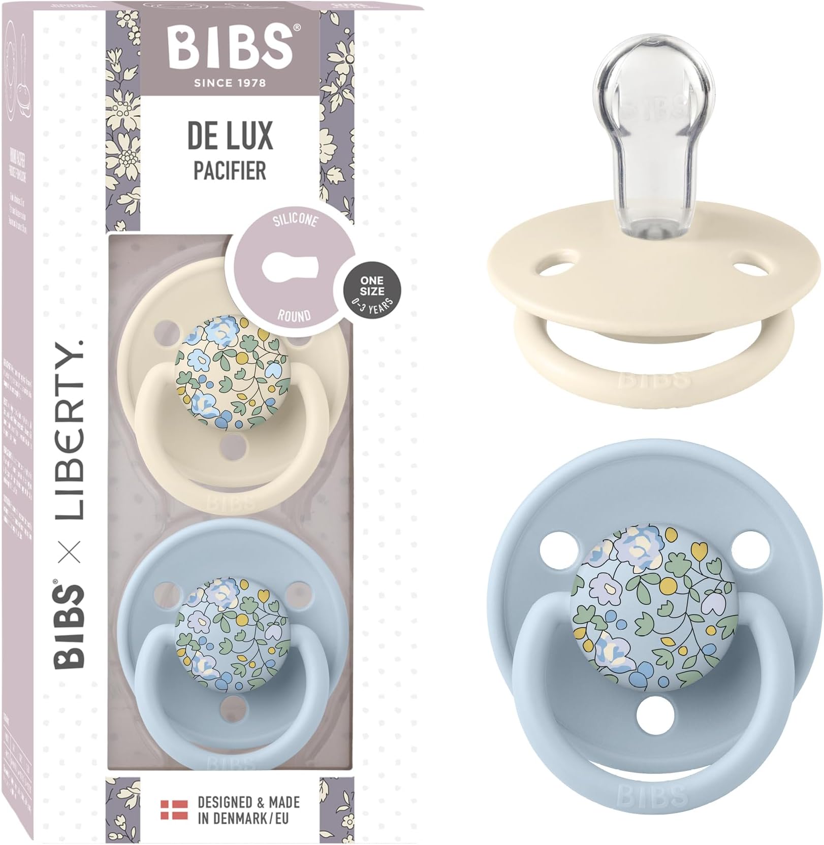 Amazon.com : BIBS De Lux Baby Pacifier 2-Pack | BPA Free Soother | Made ...