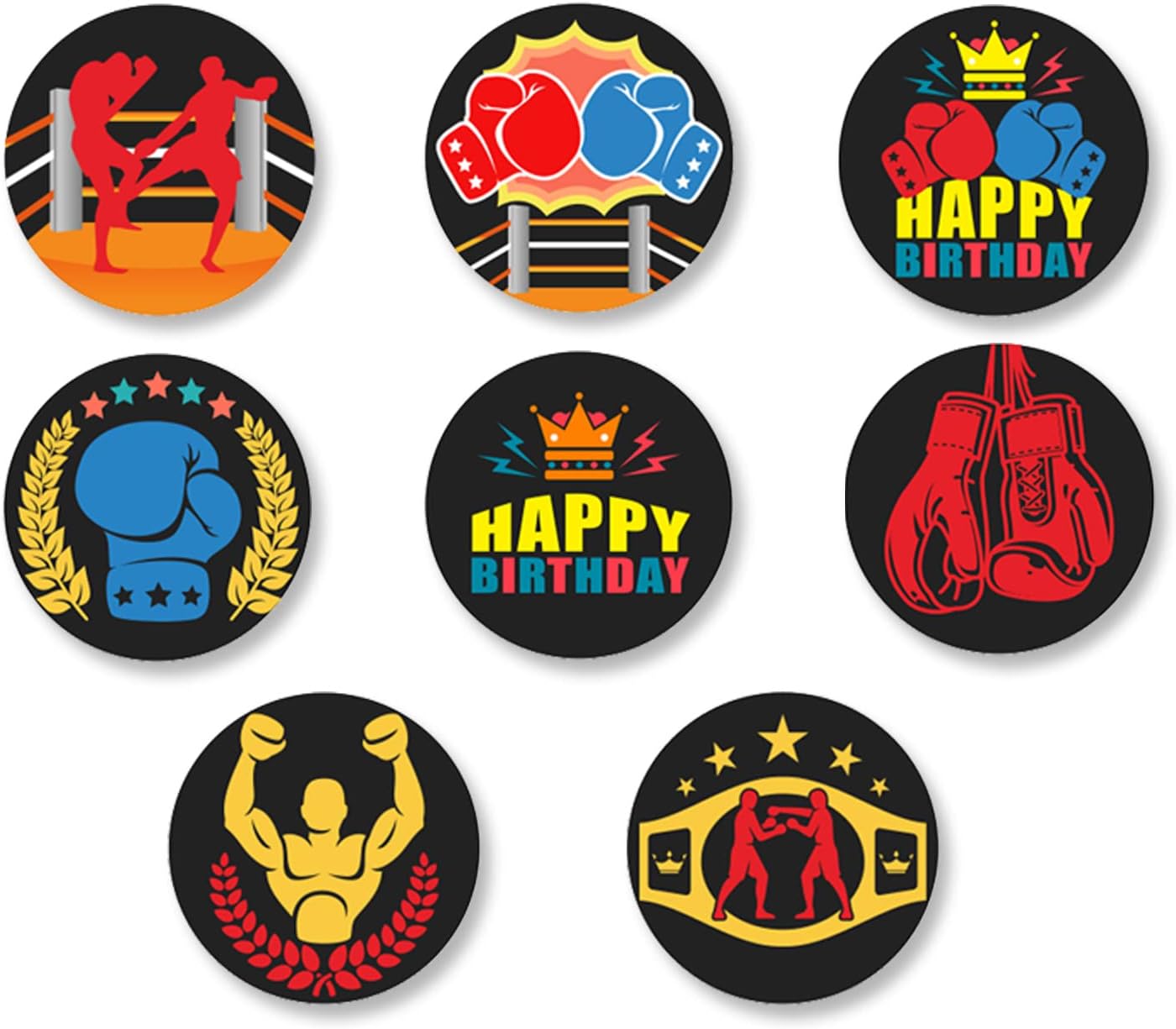 Amazon.com: Boxing Labels Stickers Boxing Glove Boxing Match Sports ...