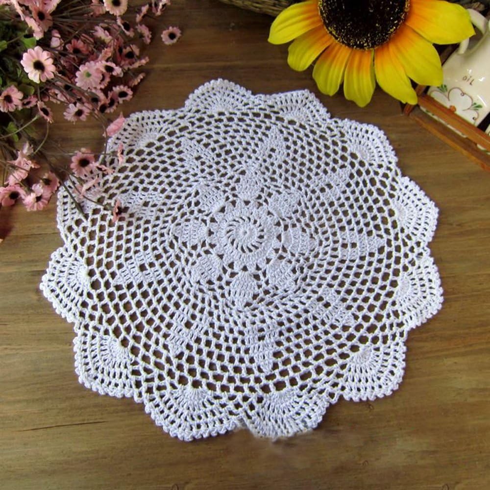 Amazon.com: kilofly Handmade Crochet Cotton Lace Table Sofa Doily ...