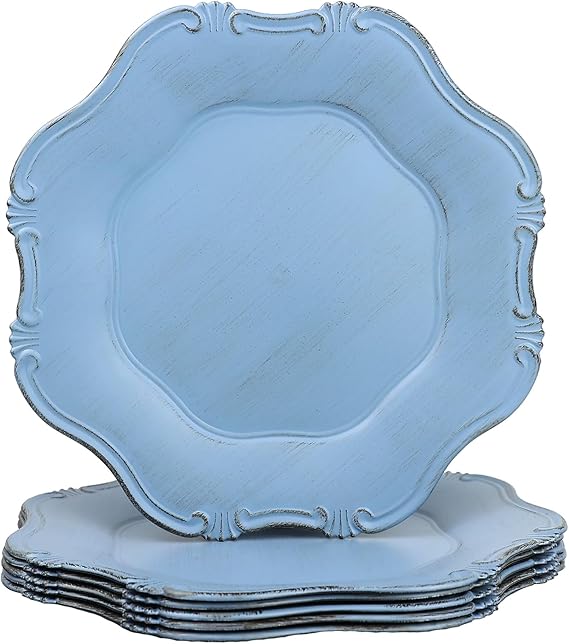 Amazon Leemxiiny Blue Charger Plates Set Of 6 Decorative Table