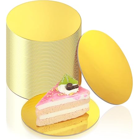 Amazon.com: UPlama 200PCS Round Mini Cake Boards, Gold Circle Base ...