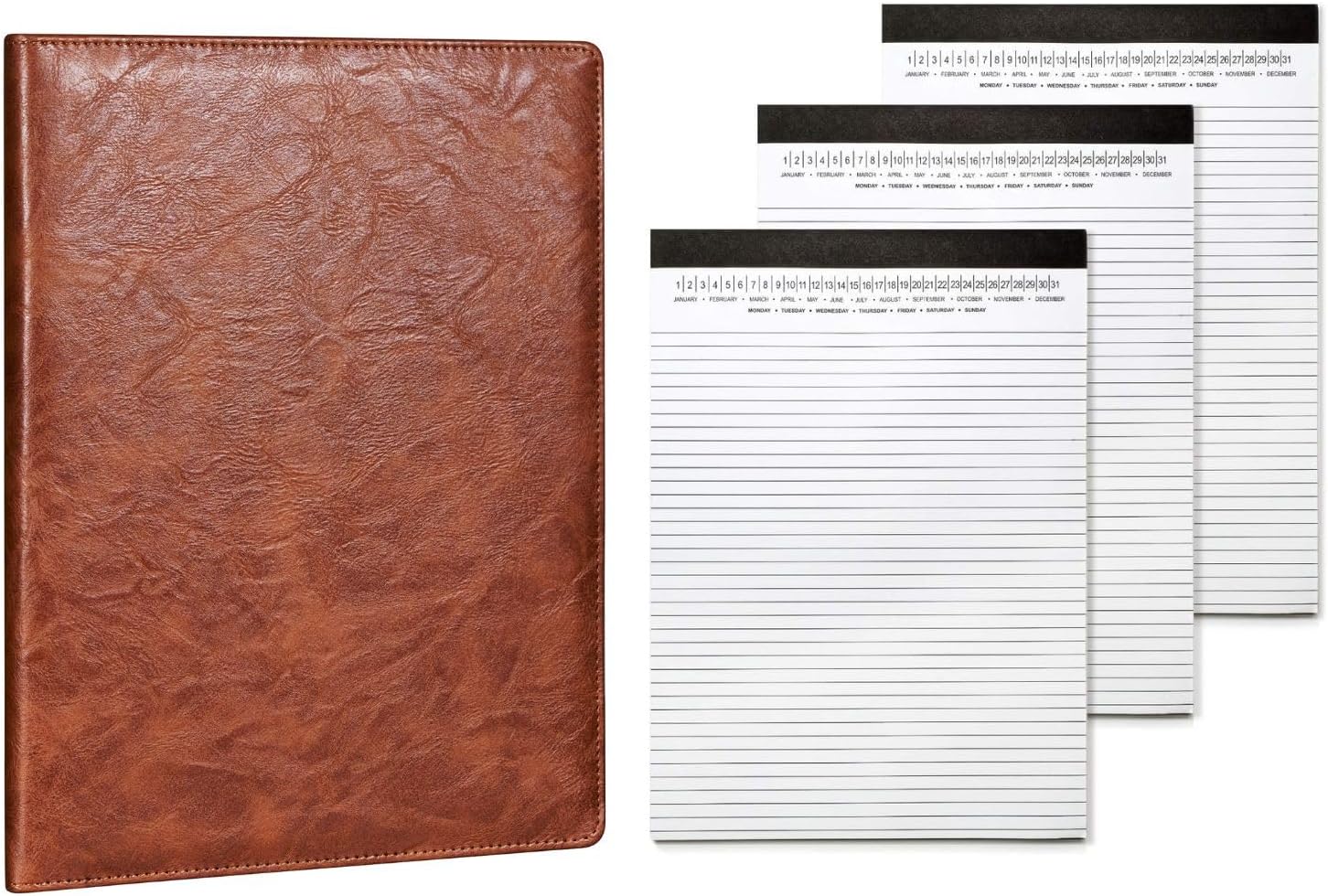 Amazon.com : Bundle: Padfolio Portfolio Folder, Brown Faux Leather ...