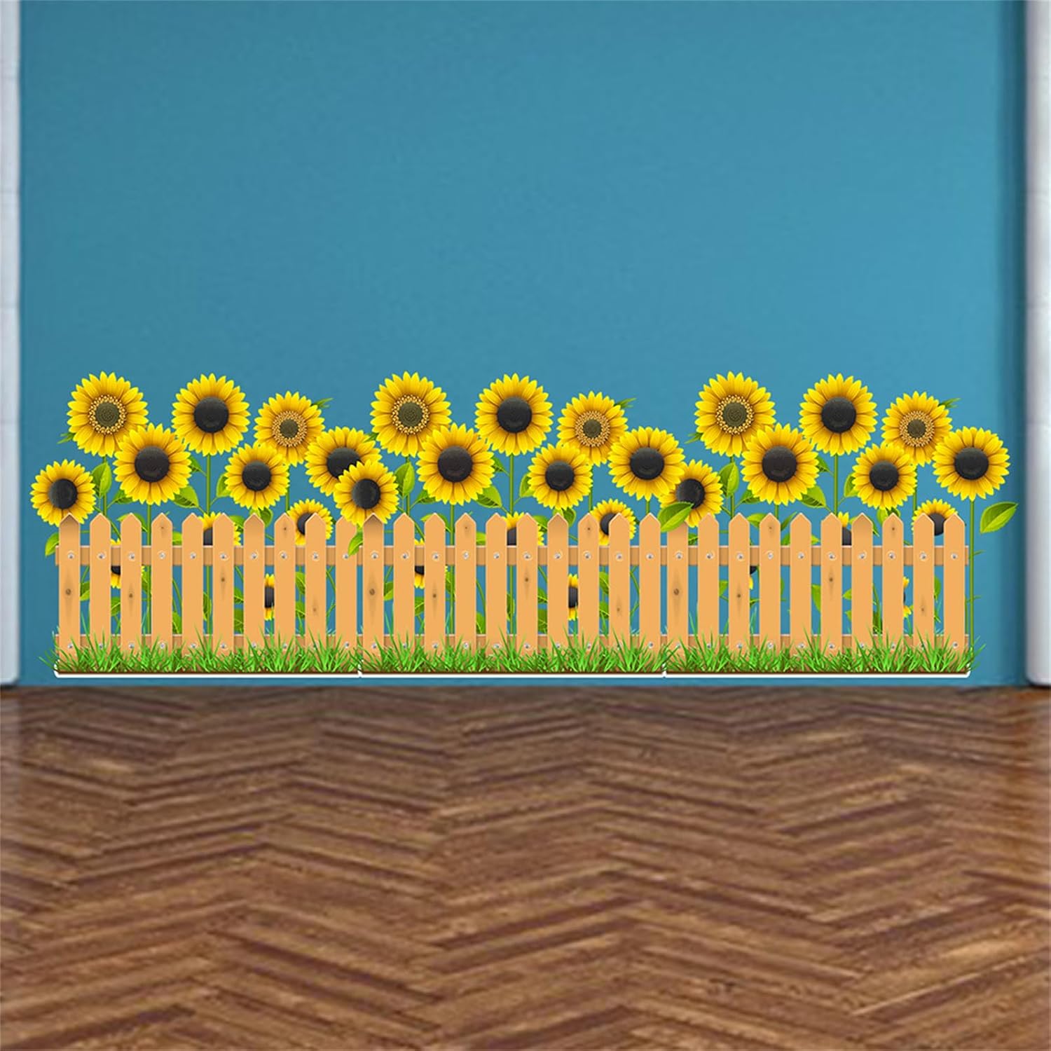 Amazon.com: WOHAHA Sunflower Flower Wall Stickers Floral Fence Corner ...