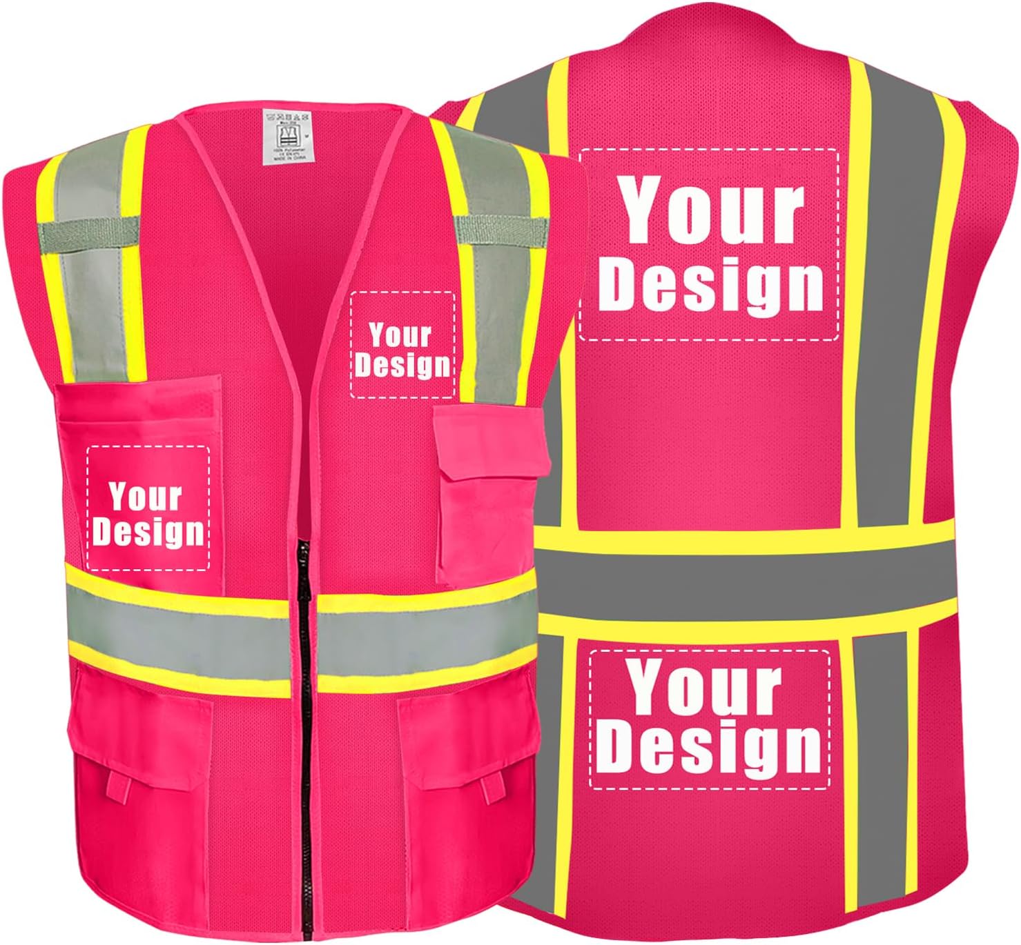 Amazon.com: Custom Safety Vest Personalized for Women,Custom vest,Men ...