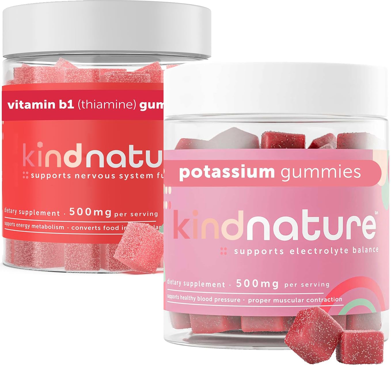 Amazon.com: Kind Nature Essential Duo: Potassium & Vitamin B1 Gummies ...