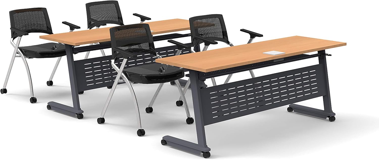 Amazon.com: 4 Person Tables Training Meeting Seminar Classroom Model ...