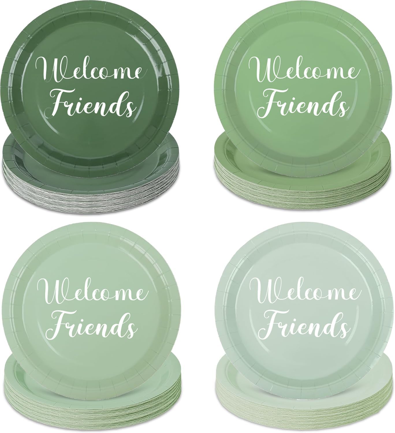 Amazon.com: 40Pcs Sage Green Paper Plates 9"Gradient Green Party Plates ...