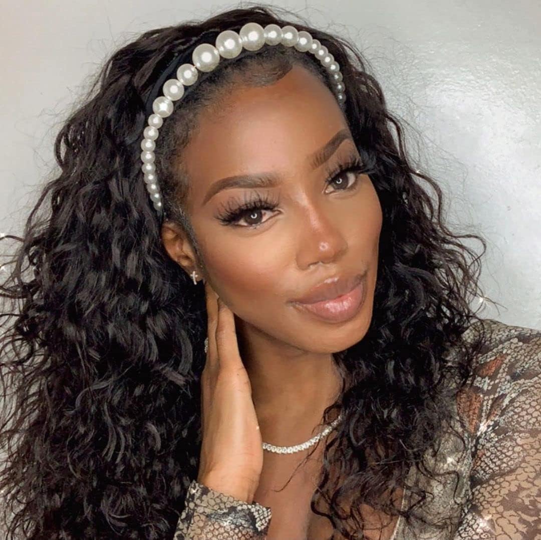 Amazon.com: Gusif Headband Wigs for Black Women Ombre Brown Short Afro ...