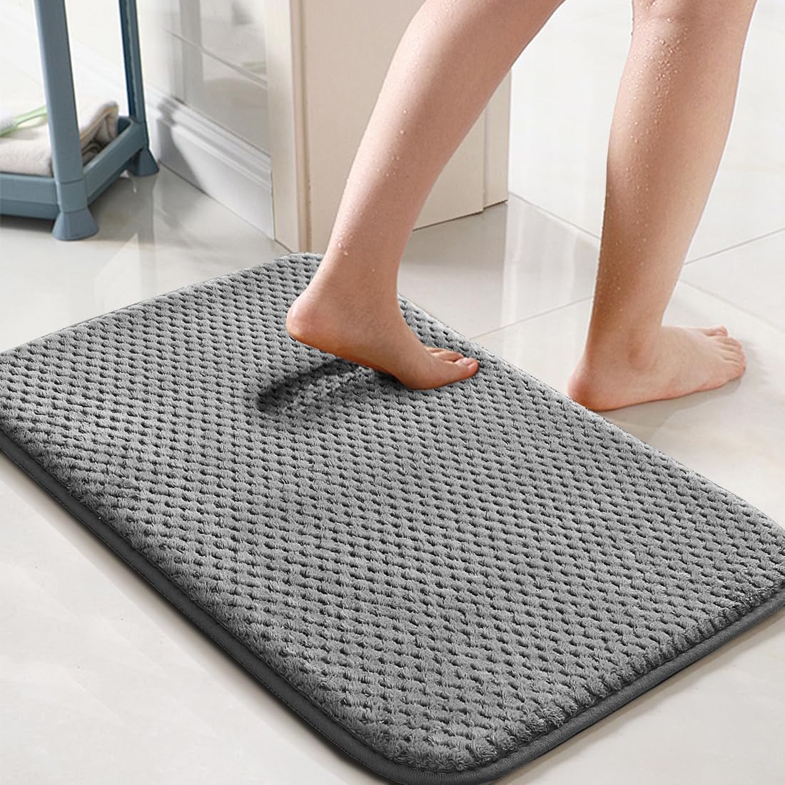 Amazon.com: H.VERSAILTEX Grey Memory Foam Bathroom Rug 24x17 Absorbent ...