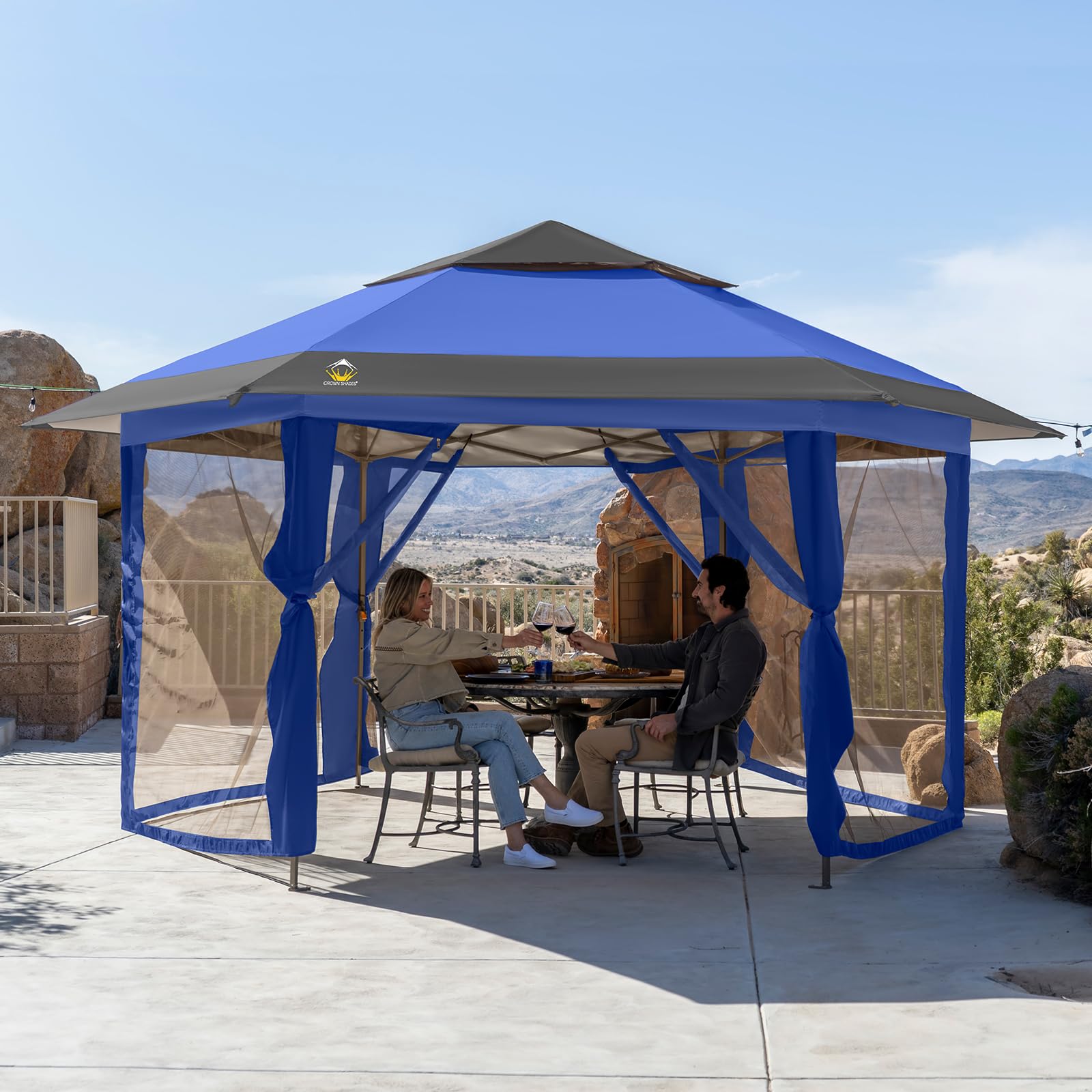 Amazon.com : CROWN SHADES 16x16 Pop up Gazebo with Mosquito Nettings ...