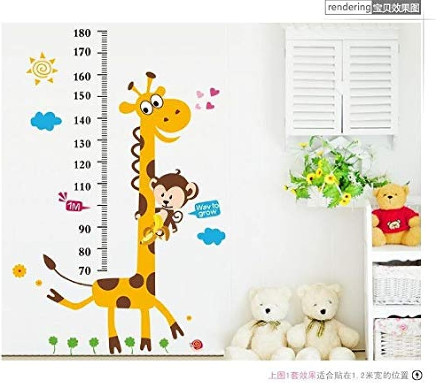 Cartoon Giraffe Kids Growth Chart Height Measure For Home/kids Rooms ...