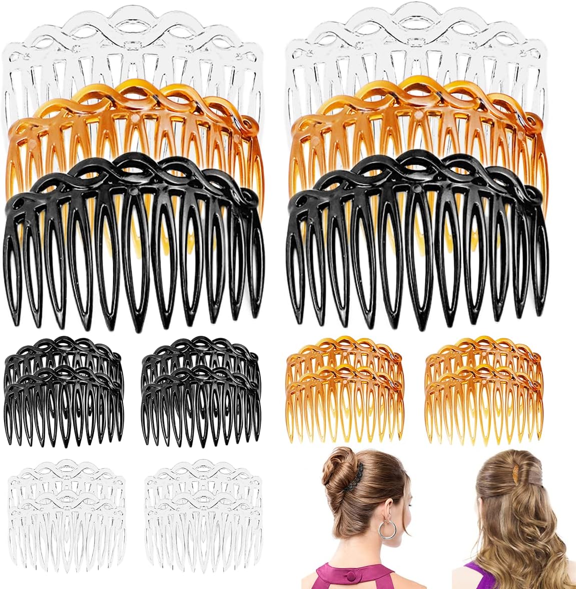 Amazon.com : 18 Pieces French Side Hair Twist Comb Set Plastic Twist ...