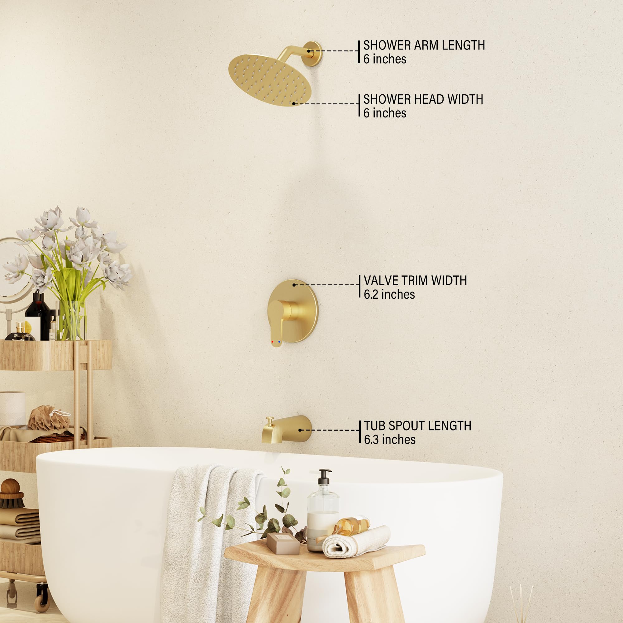 Snapklik.com : HomGoo Tub Shower Faucet Set, Tub And Shower Trim Kit