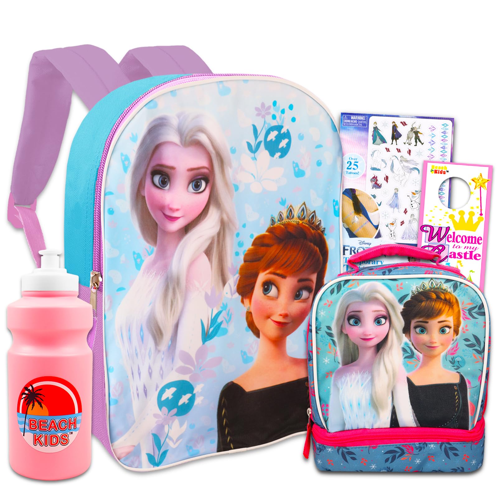 Amazon.com | Disney Frozen Travel Backpack & Lunch Bag for Girls Kids ...