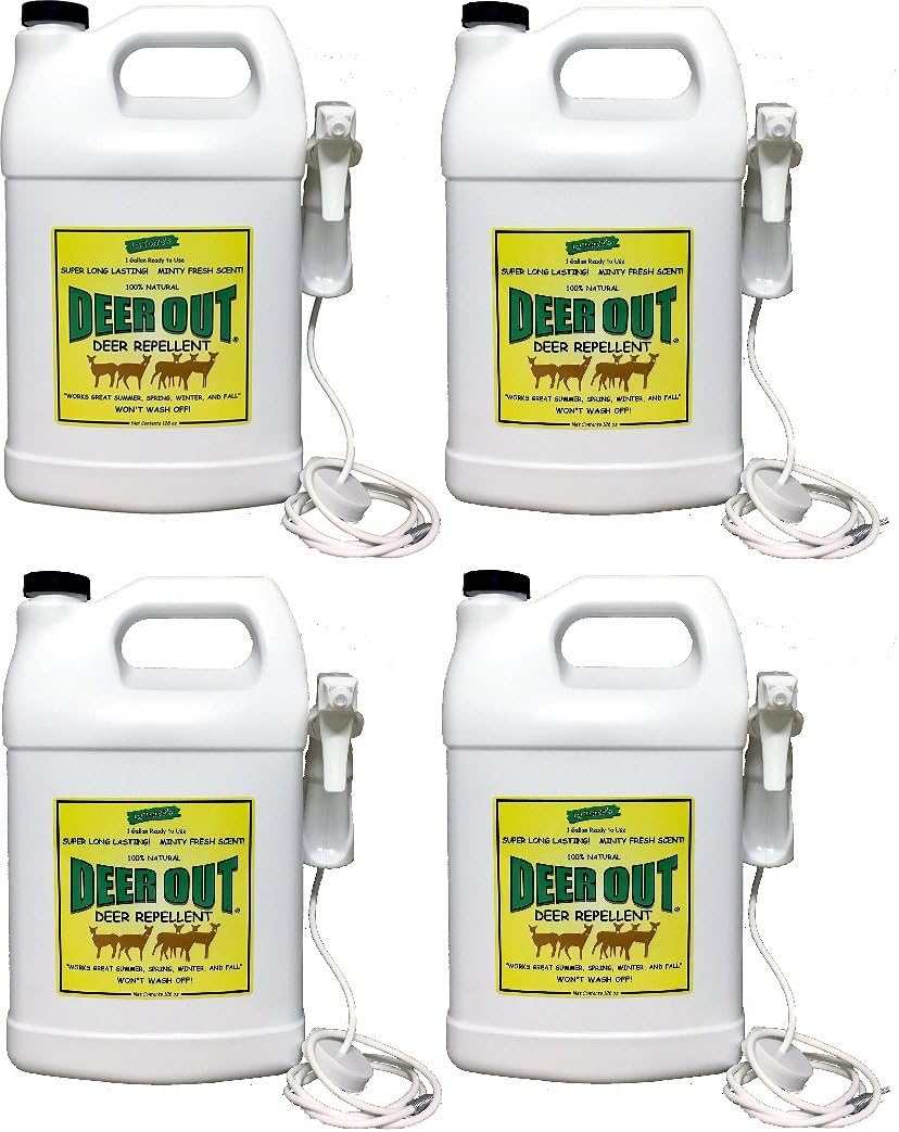 Amazon.com: Deer Out 1 Gallon Ready-to-Use Deer Repellent (Pack of 4 ...