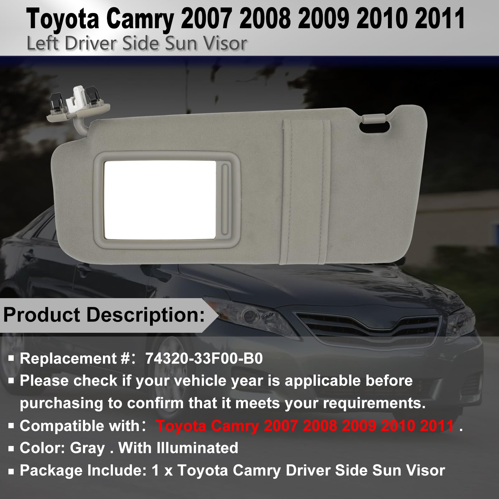 Sun Visor 2007 Toyota Camry