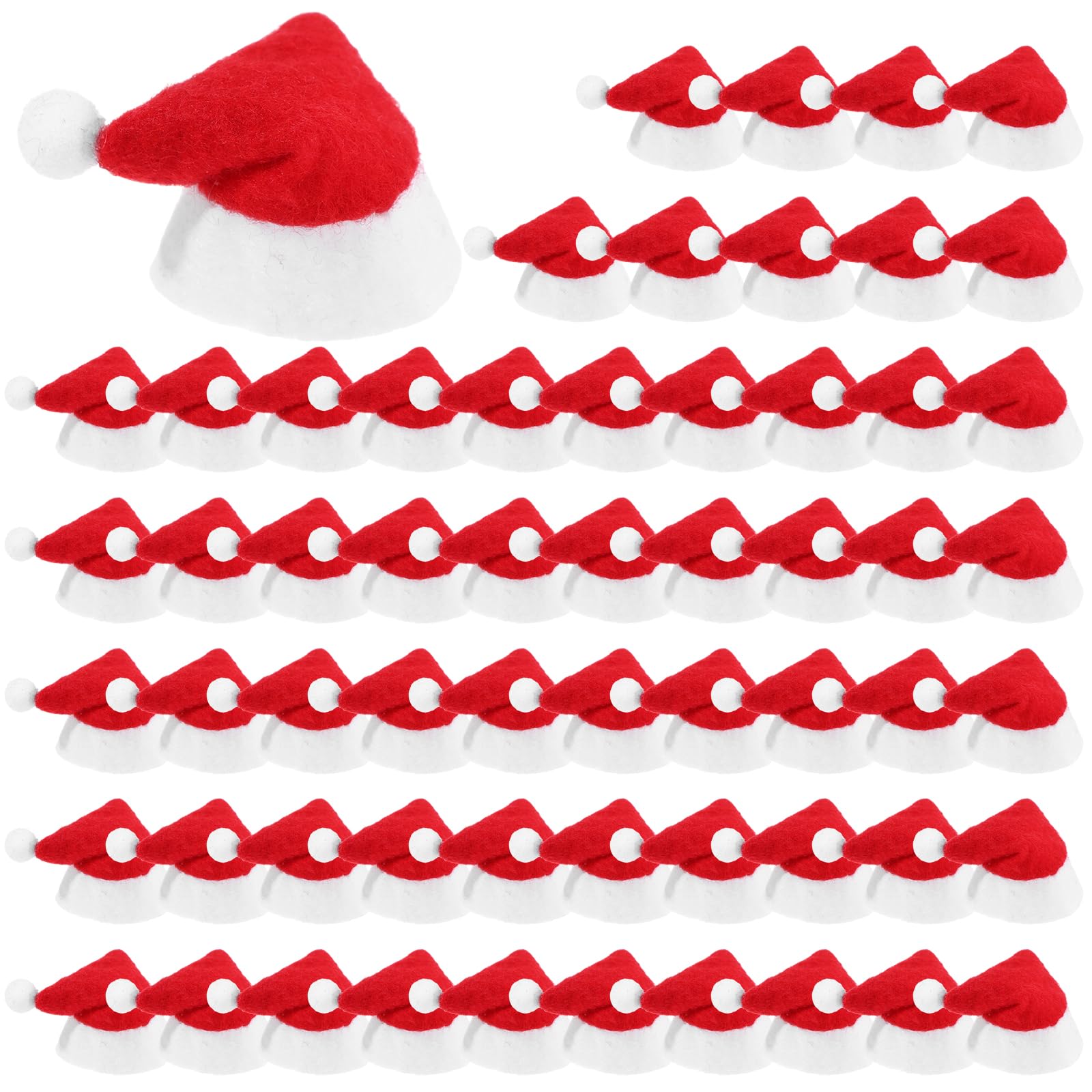 60 Pcs Mini Christmas Santa Bottle Hats Christmas Lollipop Candy Cover ...