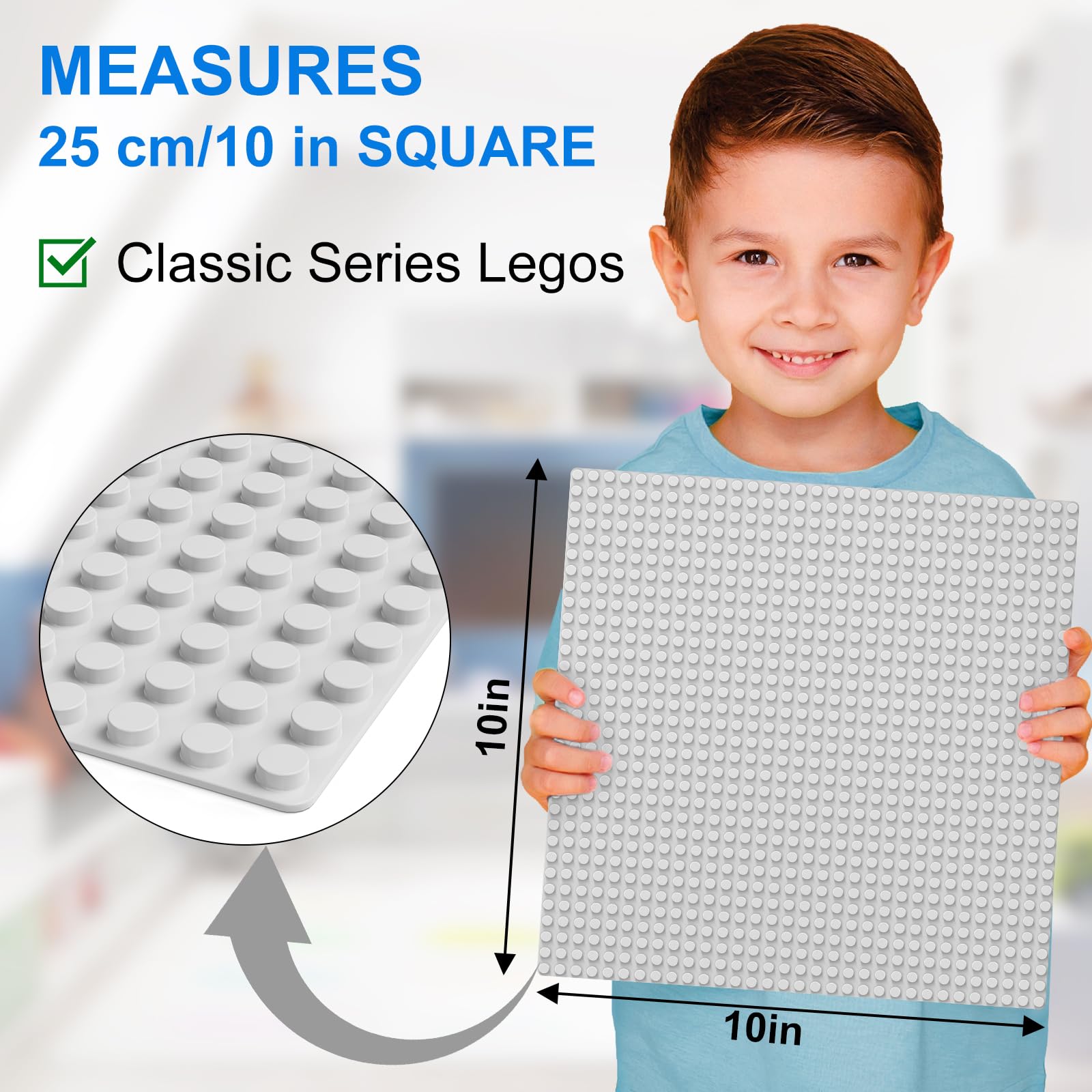 Snapklik.com : Pokiiulk Classic Gray Baseplates, 32x32 Studs Square ...