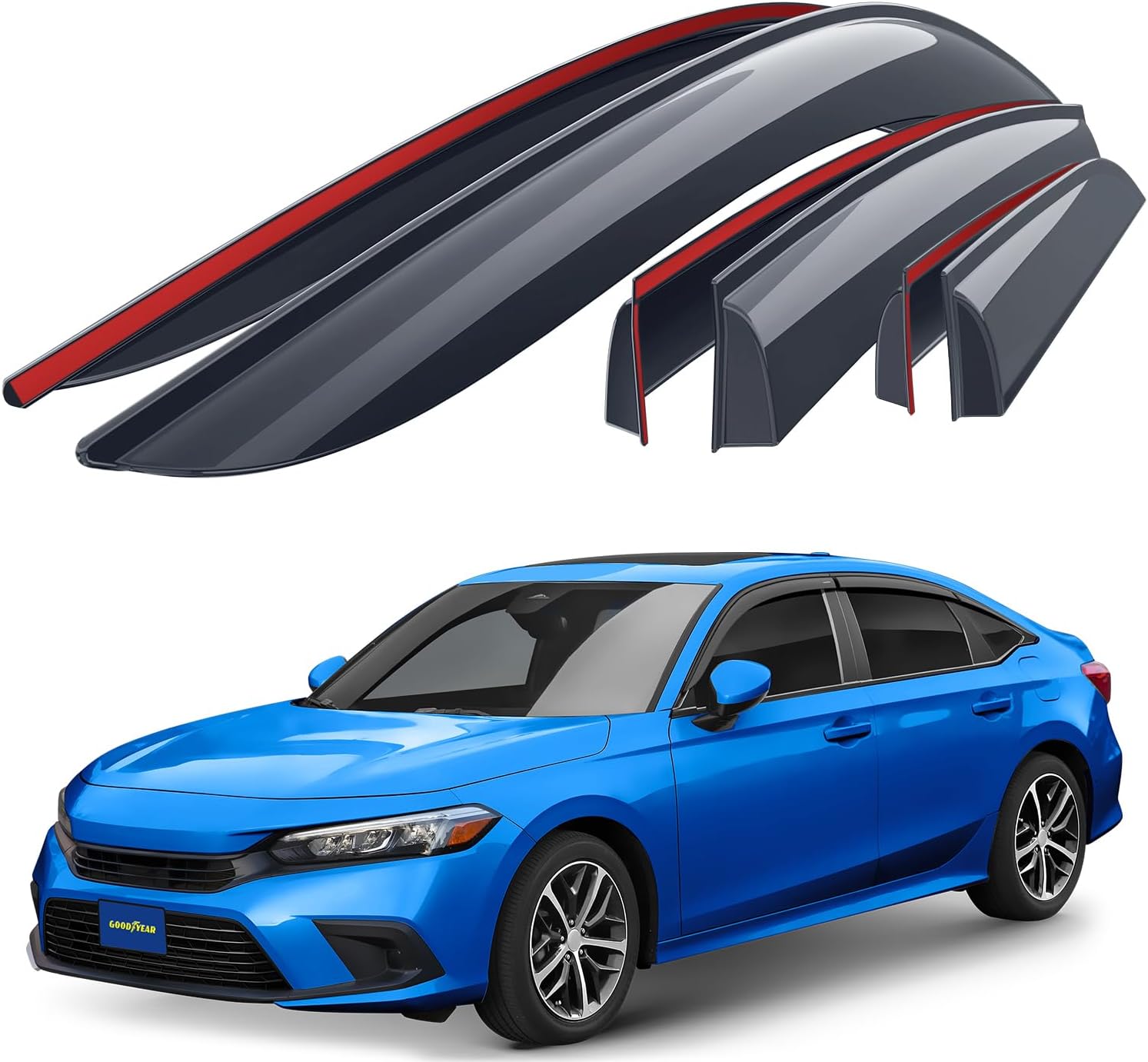 Amazon.com: Goodyear Shatterproof Window Deflectors for Honda Civic ...