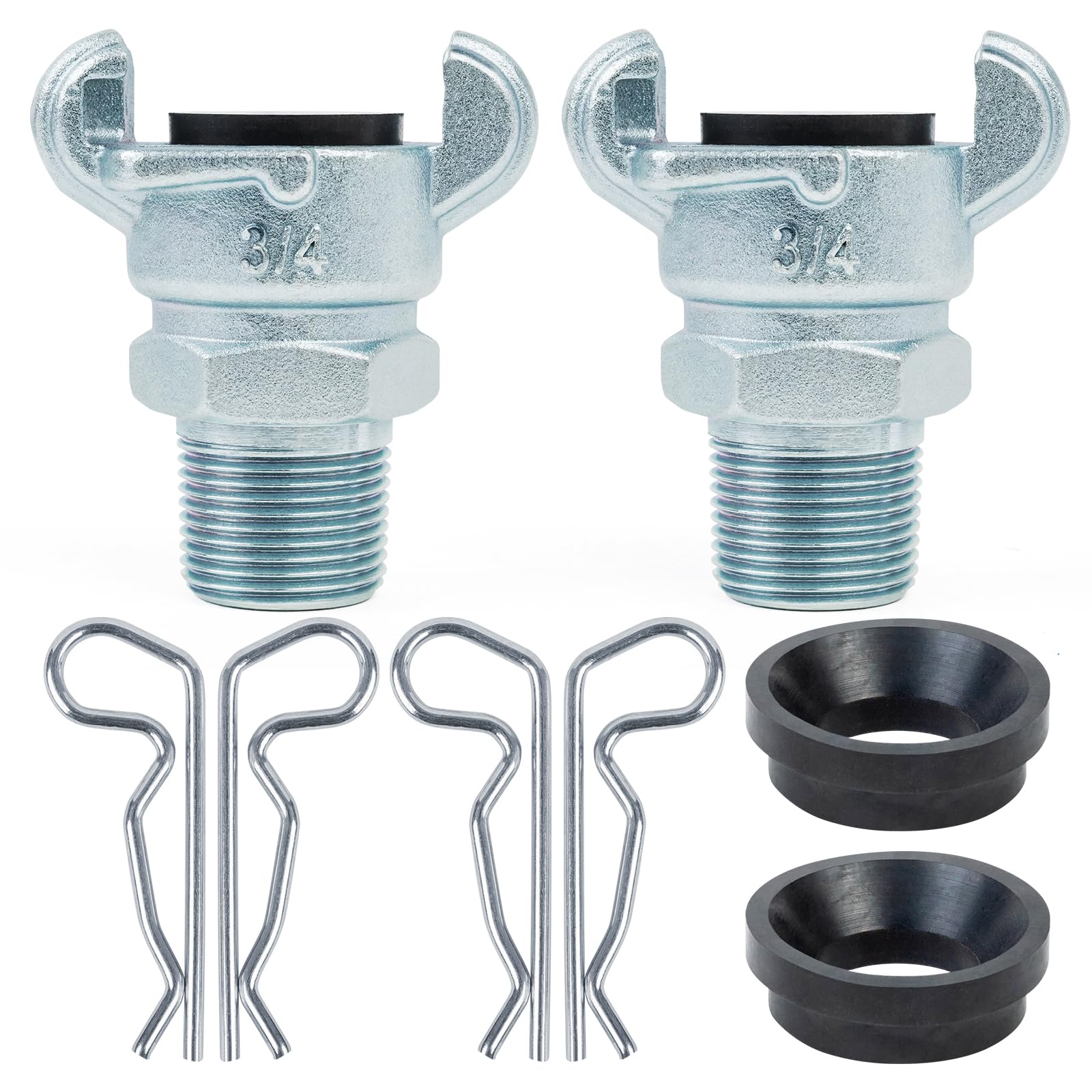 Snapklik.com : ChillWaves Iron Air Hose Fitting, 3/4" NPT Male 2 Lug ...