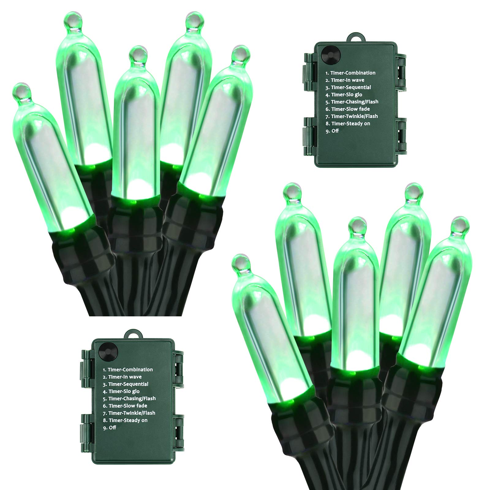 Amazon.com: BrizLabs Green String Lights, 17.94ft 50 LED Christmas ...