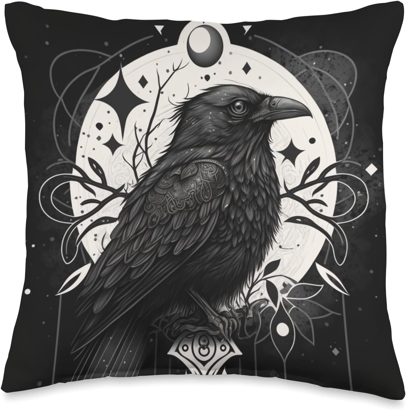 Amazon.com: Gothic Crow Bird with Wiccan and Occult Symbols Goth Art ...