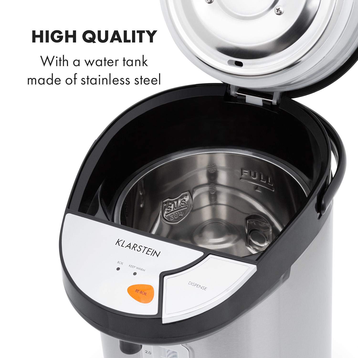 Klarstein Hot Spring Hot Water Dispenser Stainless Steel Water Tank ...