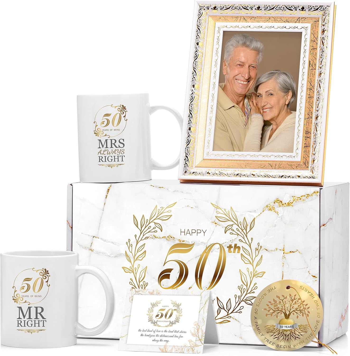 Amazon.com: Uiifan 6 Pcs 50th Anniversary Wedding Gift Set Golden 50th ...
