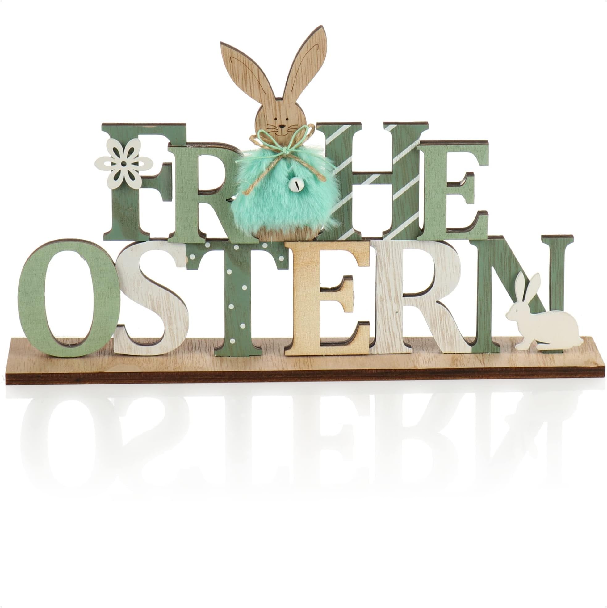 Amazon.de: com-four® Deko Aufsteller für Ostern - Schriftzug mit Osterhasen - Osterdeko zum ...