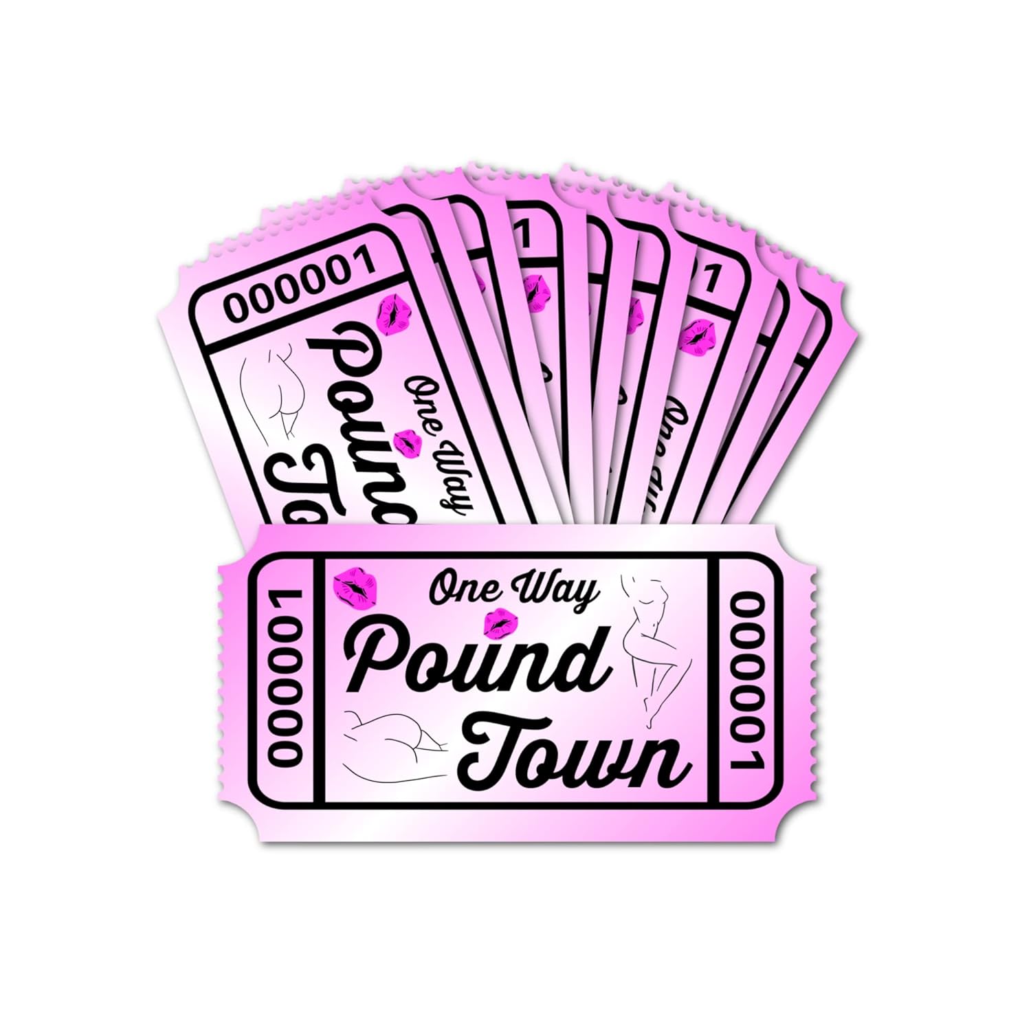 Amazon.com: Set of 10 Pink Black Feminine Pound Town Fun Relationship ...