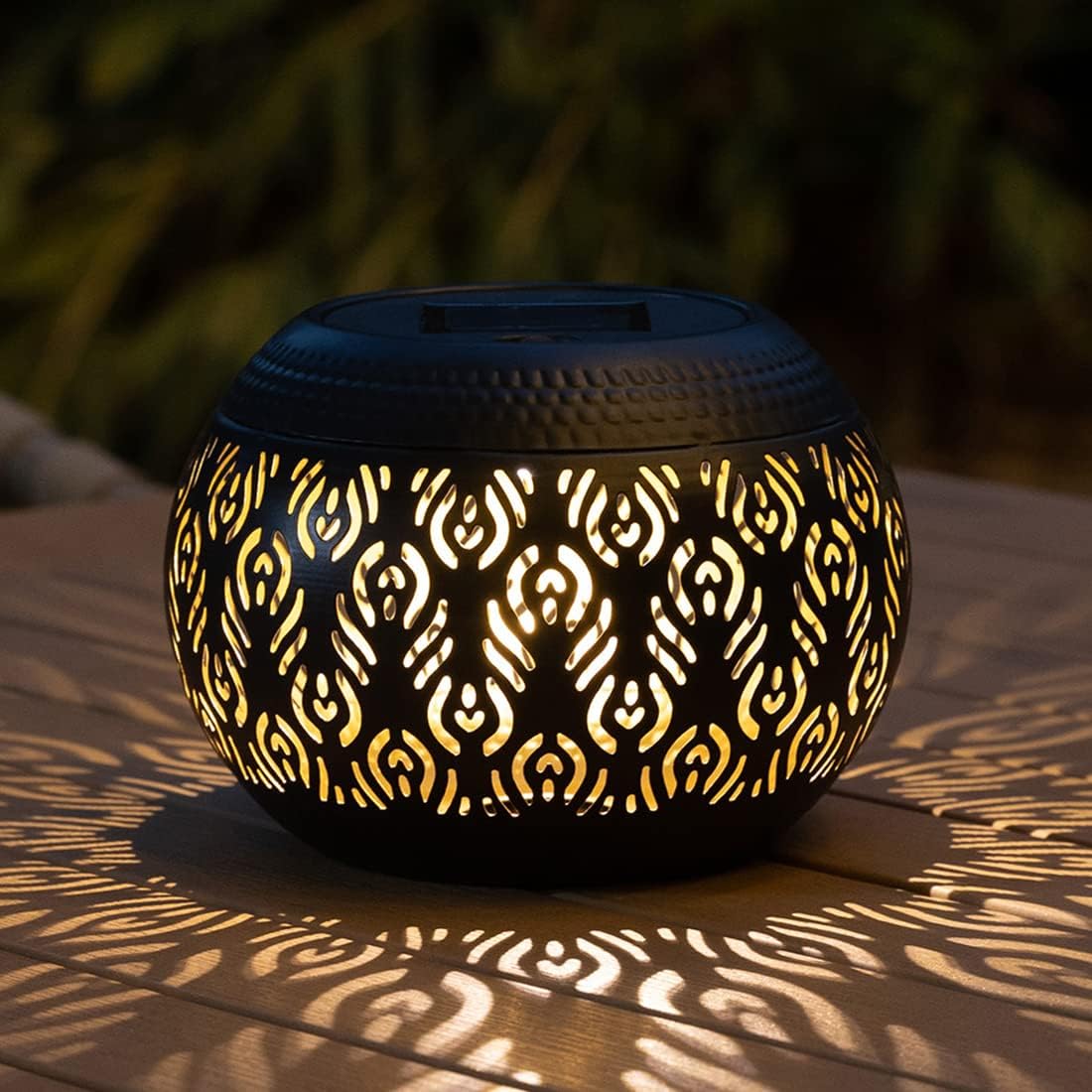 Amazon.com: Solar Table Lanterns Outdoor Waterproof - LED Lamp Black ...