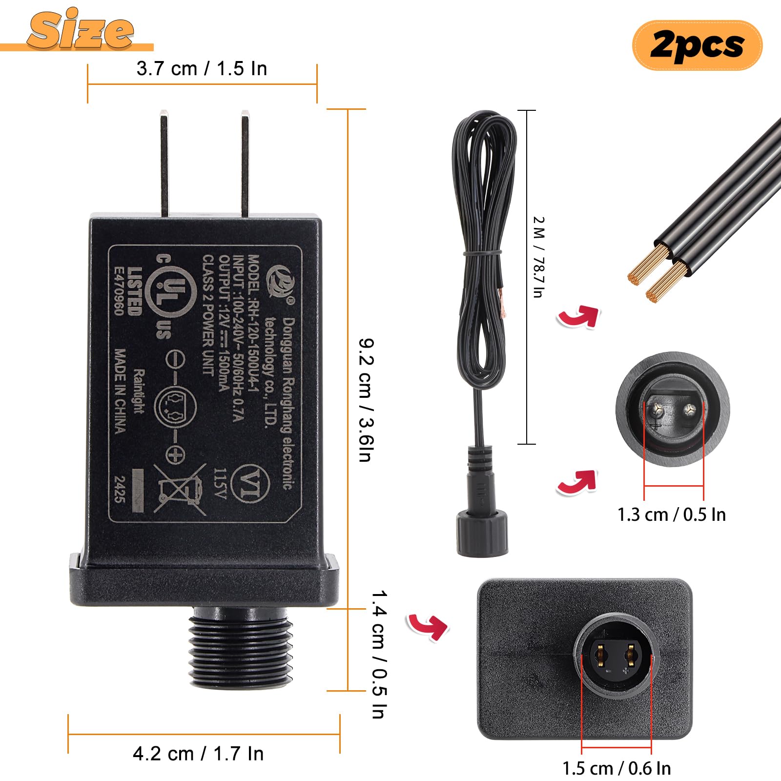 Snapklik.com : 2 Pcs Replacement Yard Inflatable Adapter, LED ...