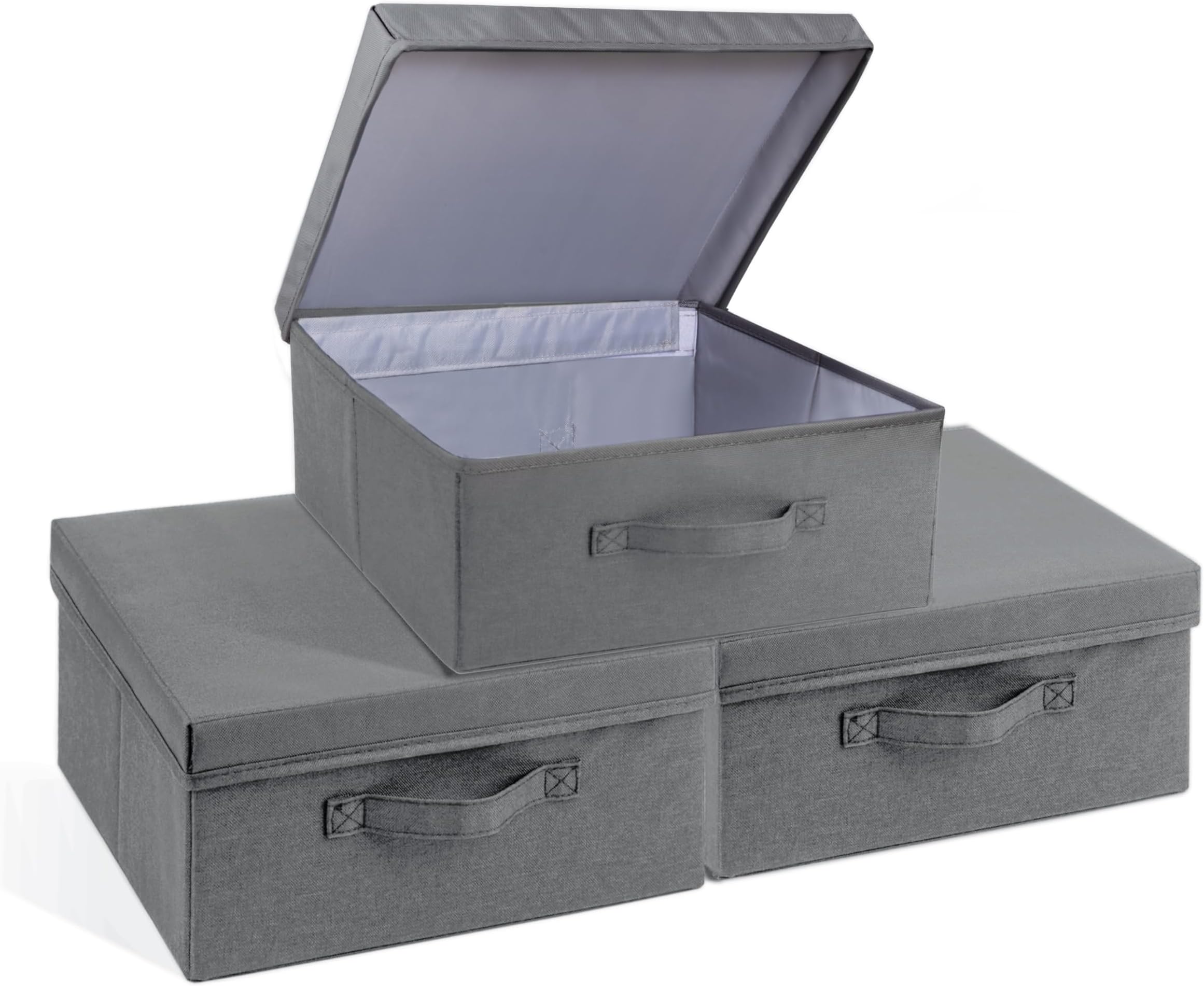 Amazon.com - 10 Pcs Fabric Storage Bins with Lids Foldable Storage ...