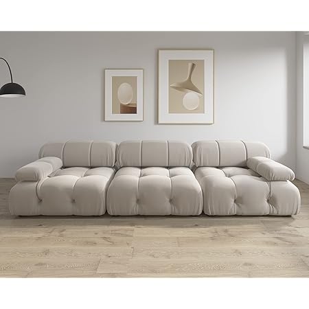 Amazon.com: BOKIFOL Sectional Sofa, 104'' Modular Sectional Couch Modern Velvet Sofa 3-Seater ...