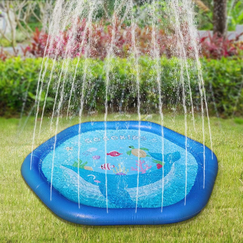 67 inch Splash Pad Sprinkler Mat, Inflatable Summer Water Splash for ...