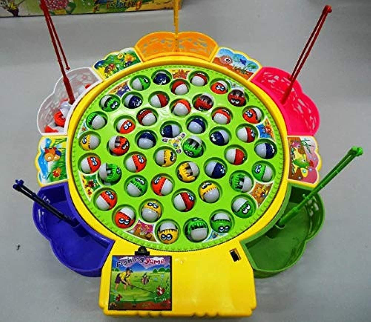 Pairez Toys Fishing Game Toy Set, Kids Play Table w/Rotating Board, 45 ...