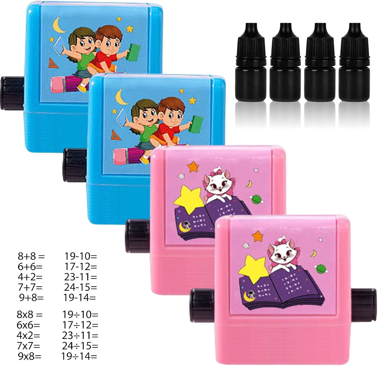 Maths Roller Stamp, 4 Pcs Reusable Roller Digital Teaching Stamp ...