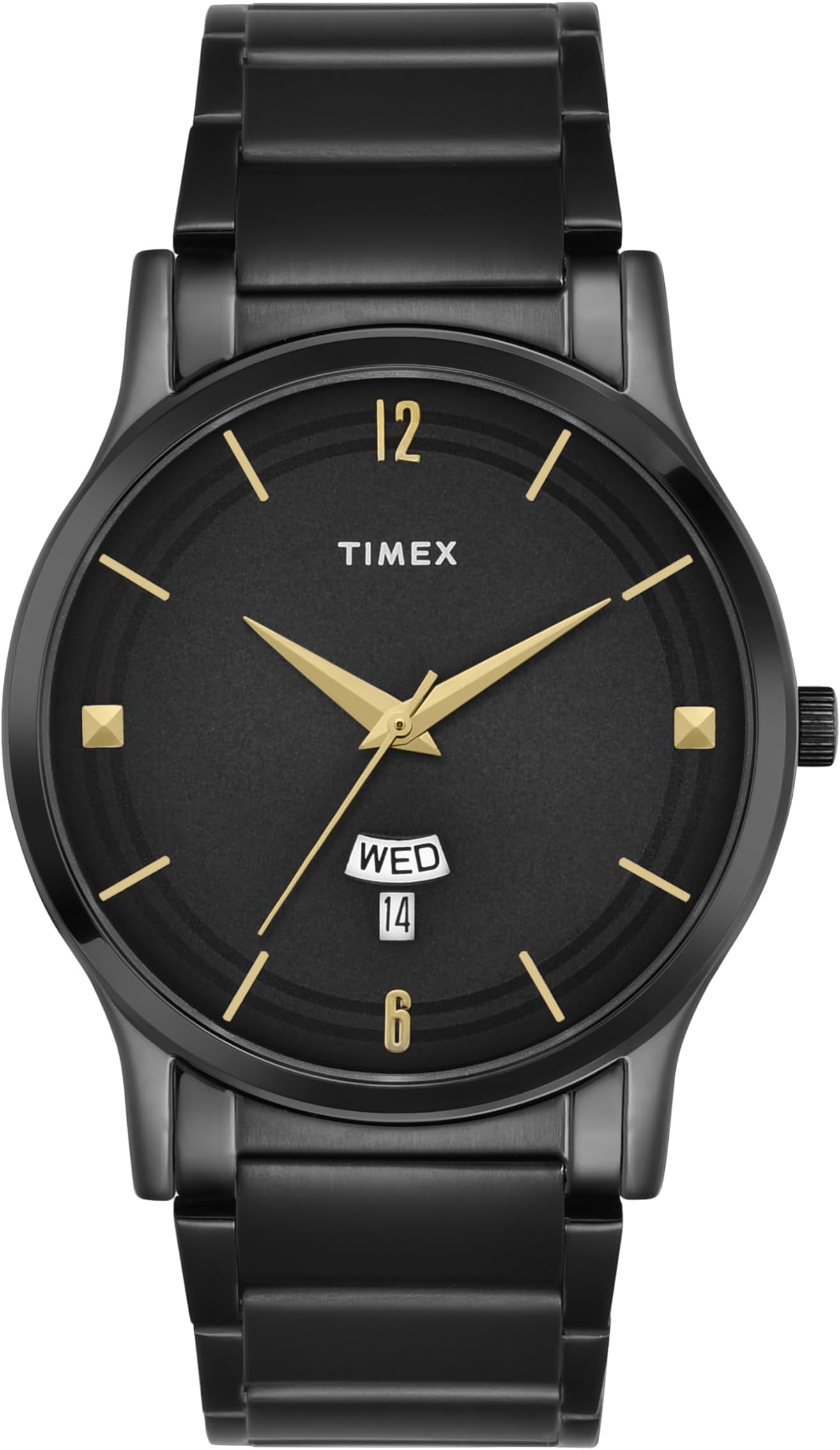 TIMEX Men Stainless Steel Black Round Analog Dial Watch- Tw000R459 ...
