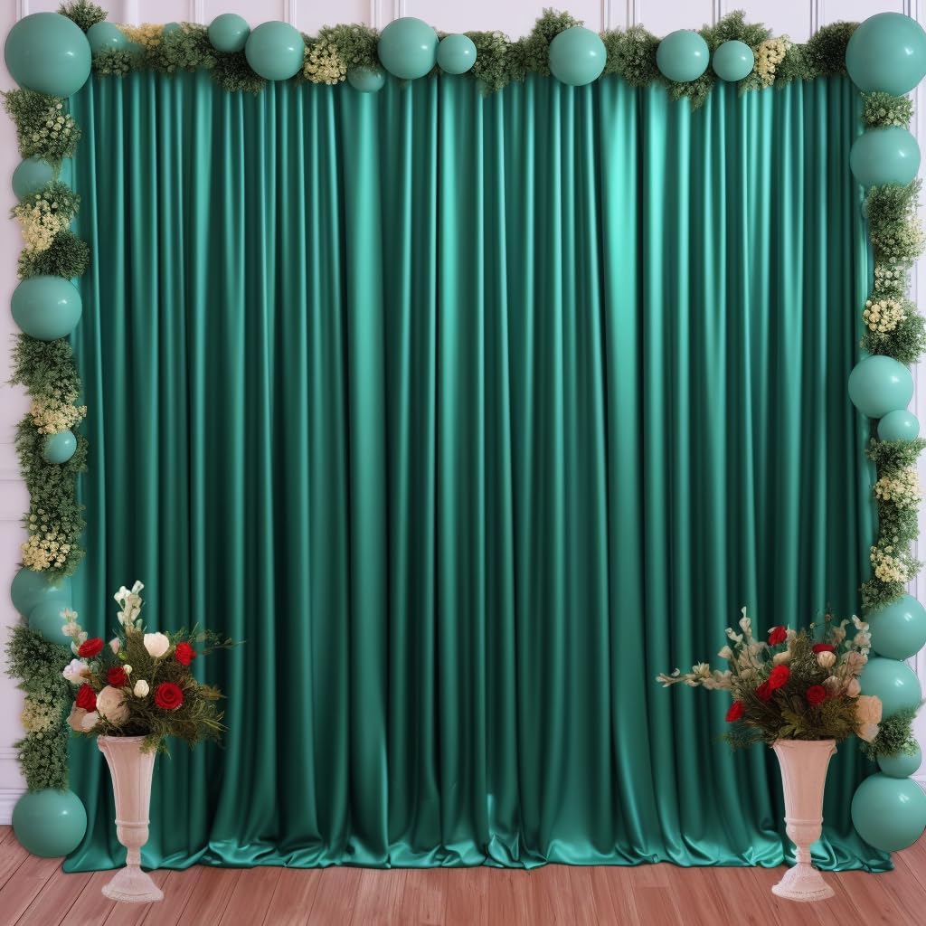 Amazon.com : Hunter Green Backdrop Curtains for Parties, 10ft Long ...