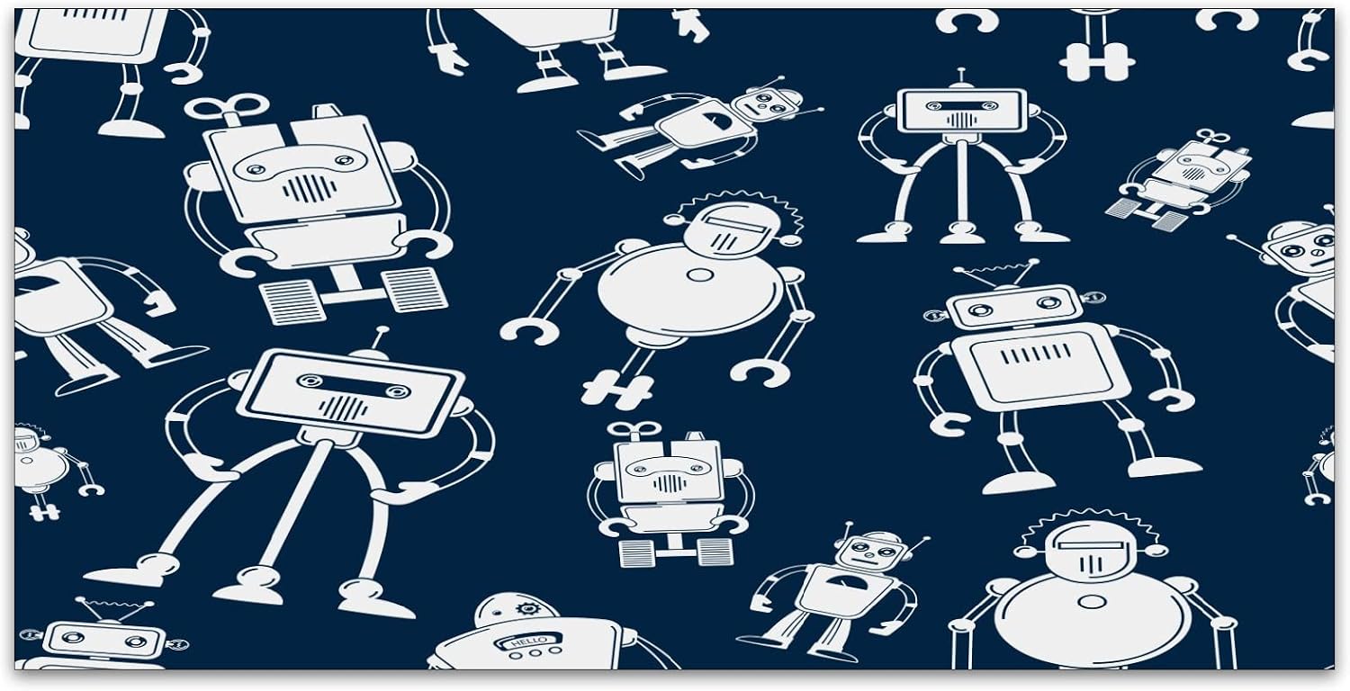 Amazon.com: Lights Fluorescent Light Covers White Cartoon Robot Blue ...