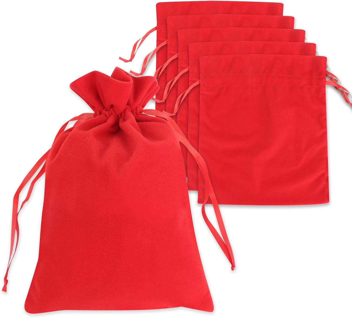 Amazon.com: Drawstring Christmas Bags - 6 Pack Xmas Gift Bags ...