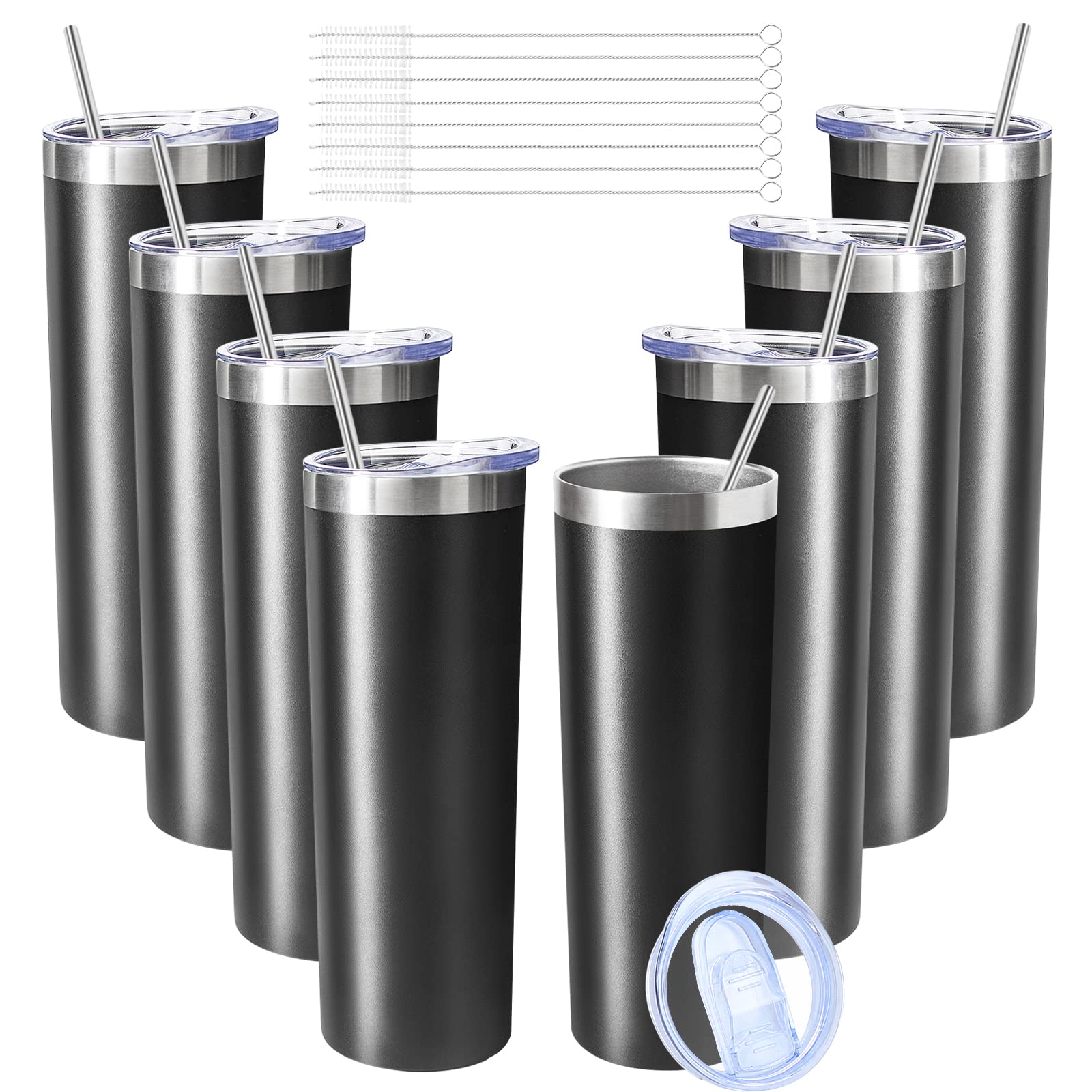 Amazon.com | FristChoice 20 oz Skinny Tumblers with Lid and Straw ...